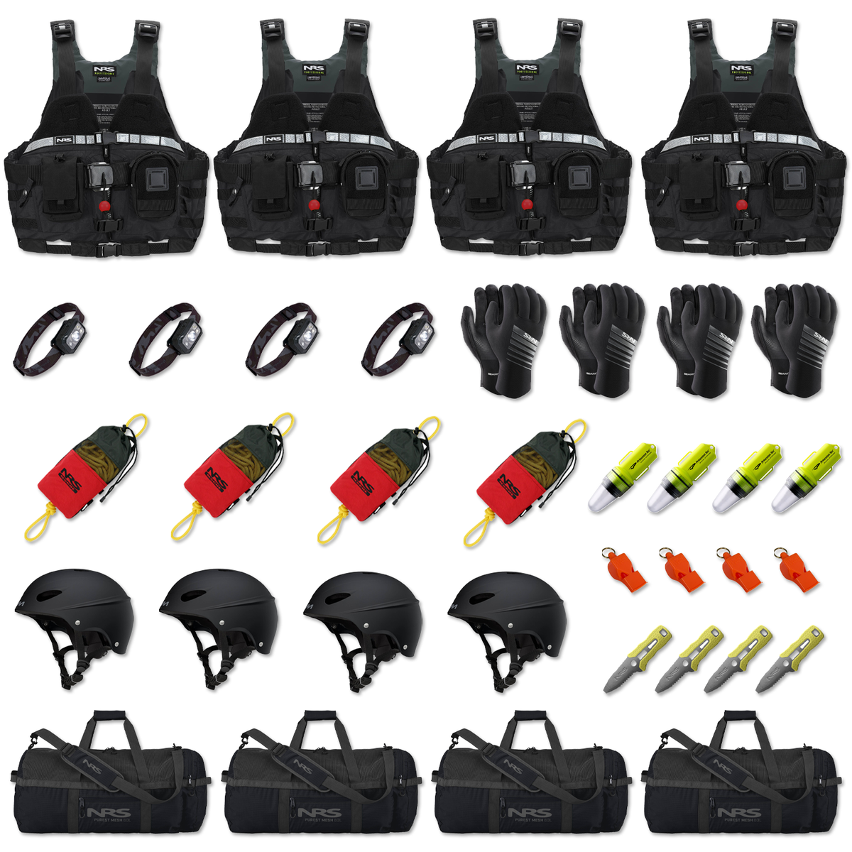 "Swiftwater Rescue OPS" 4 Man Water Rescue Kit - Black – Safe Rescue